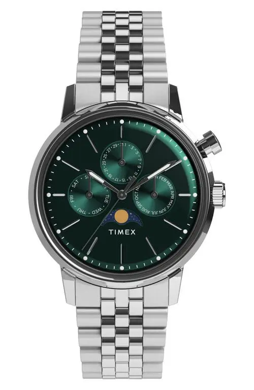 TIMEX® Marlin® Moonphase Bracelet Watch - Silver