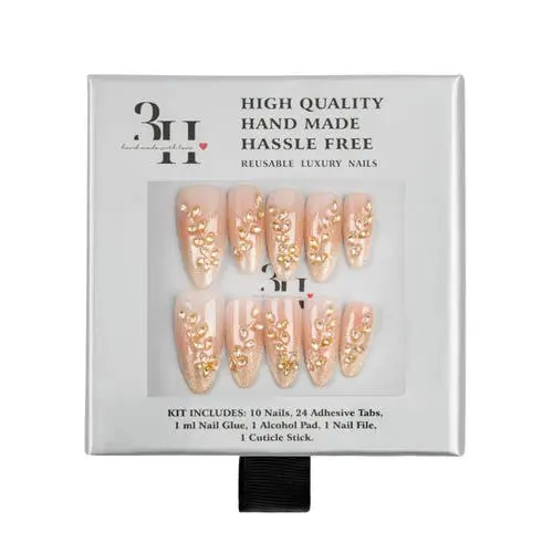 3H NAILS Moonlit Kiss Luxury Handmade Press On Nails - Blush