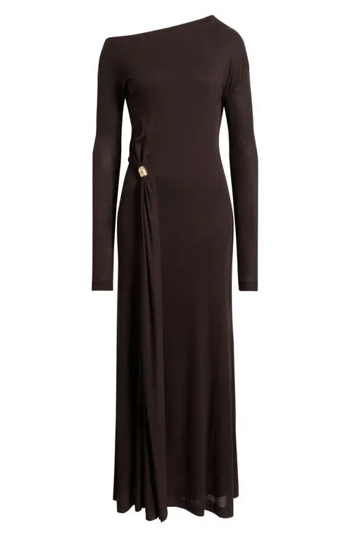 BOSS Evargo One-shoulder Long Sleeve Gown