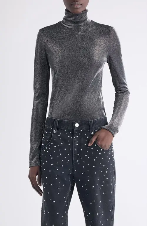 Isabel Marant Jadia Metallic Turtleneck Top