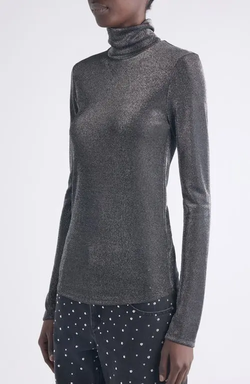 Isabel Marant Jadia Metallic Turtleneck Top