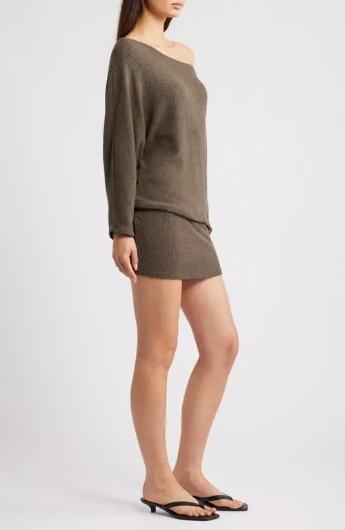 BELLA VENICE Izzy Off-the-shoulder Long Sleeve Sweater Mini Dress