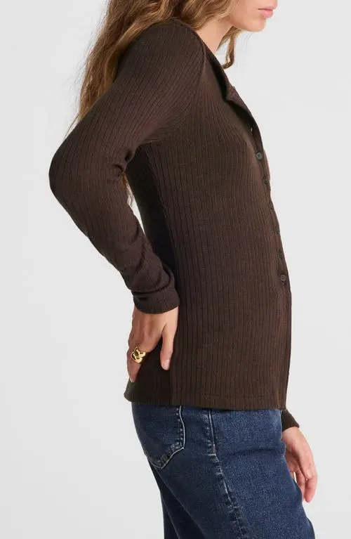 Madewell Textural Cutaway Crewneck Cardigan
