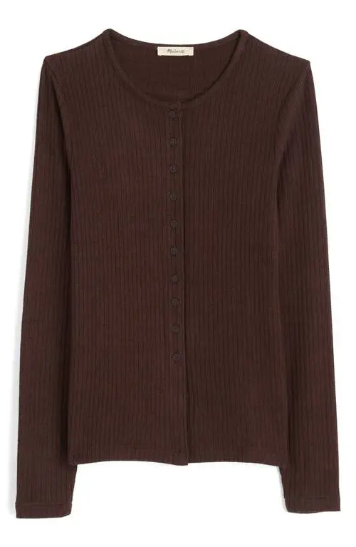 Madewell Textural Cutaway Crewneck Cardigan