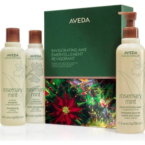 Aveda Invigorating Awe: Rosemary Mint Hair & Body Essentials 3-piece Set $74 Value - No Color