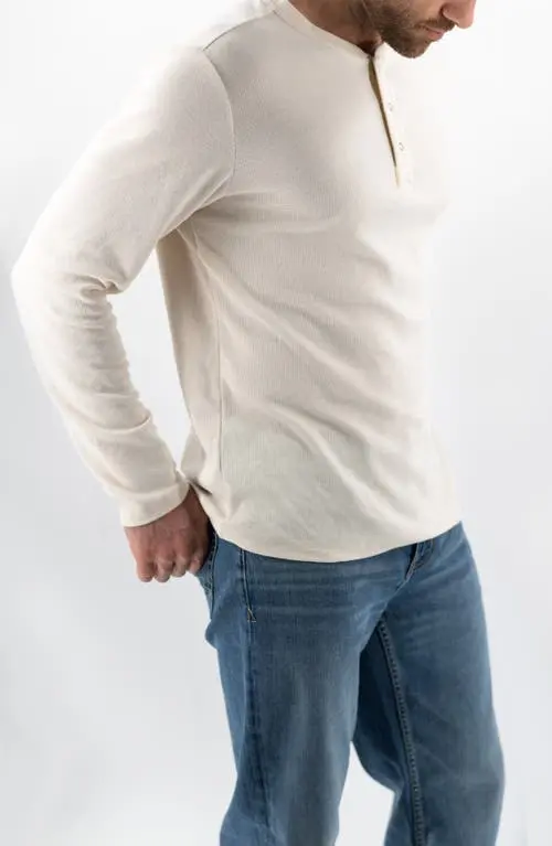 DEVIL-DOG DUNGAREES Long Sleeve Cotton Blend Henley - Oat