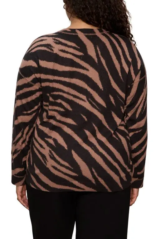 Sanctuary Zebra Stripe Crewneck Sweater