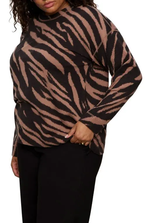 Sanctuary Zebra Stripe Crewneck Sweater