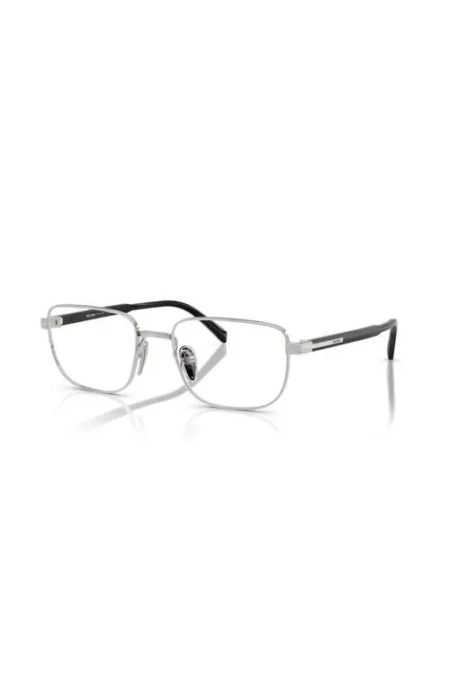 Prada 55mm Rectangle Eyeglasses - Silver