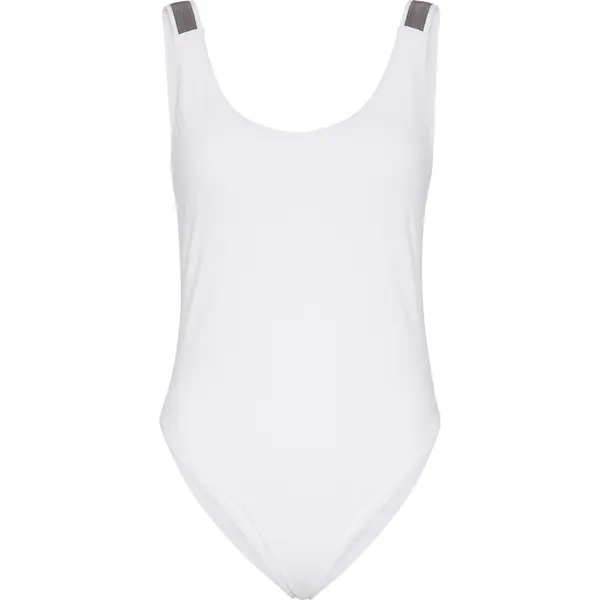 Brunello Cucinelli Techno Jersey One-piece Swimsuit - White