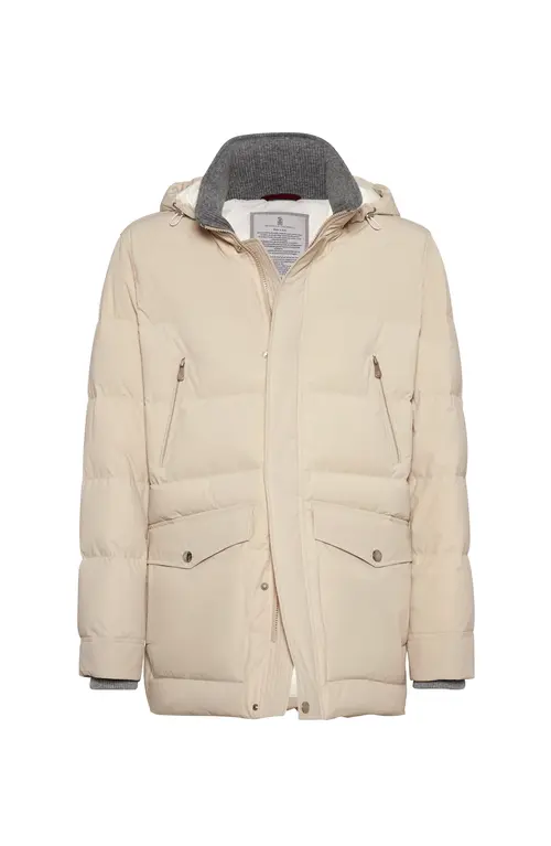 Brunello Cucinelli Taffeta Down Jacket - Oat