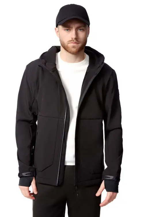 ALPINE NORTH Fleece Lined Softshell Windbreaker - Black