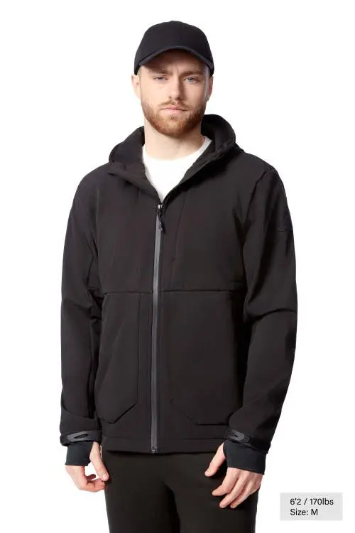 ALPINE NORTH Fleece Lined Softshell Windbreaker - Black