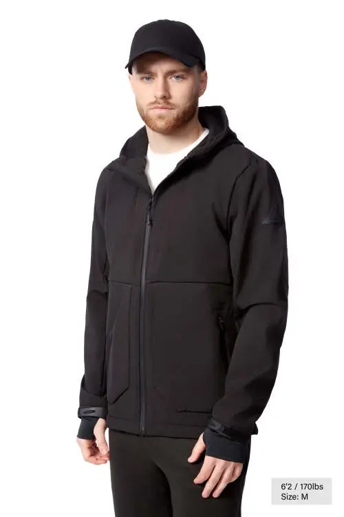 ALPINE NORTH Fleece Lined Softshell Windbreaker - Black