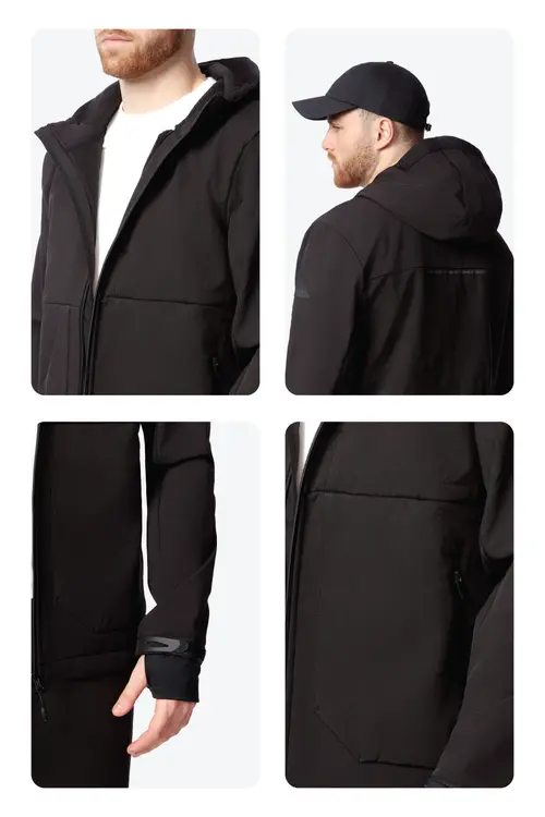 ALPINE NORTH Tofino Fleece Lined Water-repellent Softshell Jacket - Black