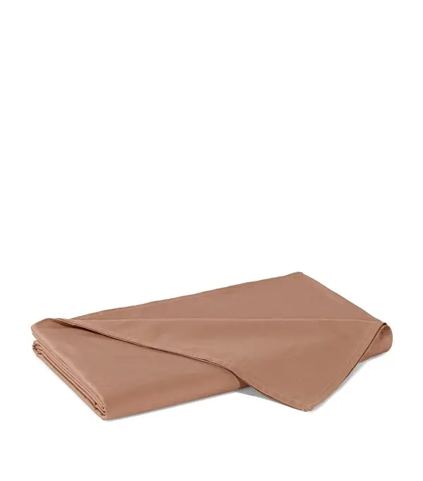 HAMAM Organic Cotton Sateen Core Super King Flat Sheet - Brown