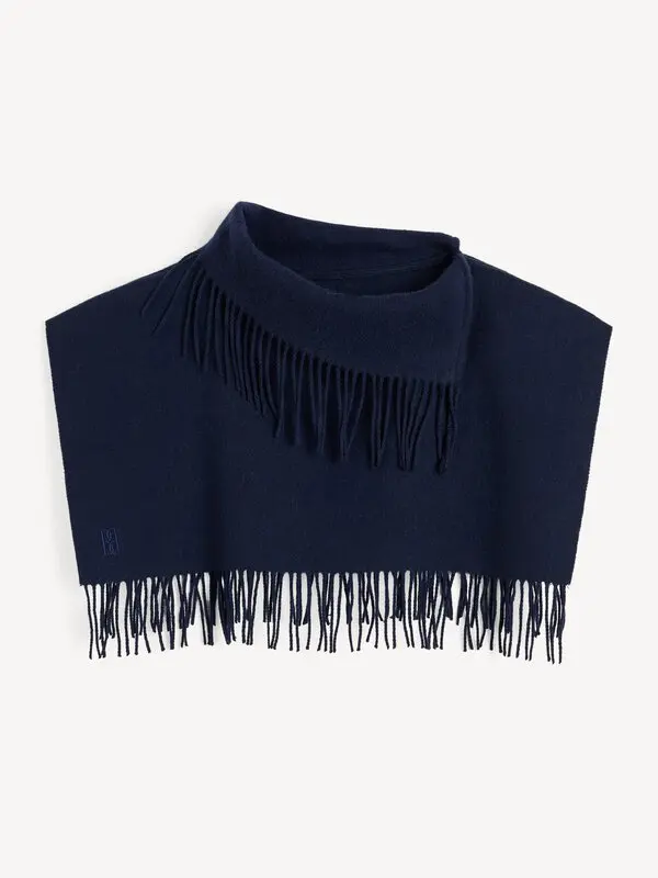 BY MALENE BIRGER Turtla Wool Fringe Bib - Night Sky