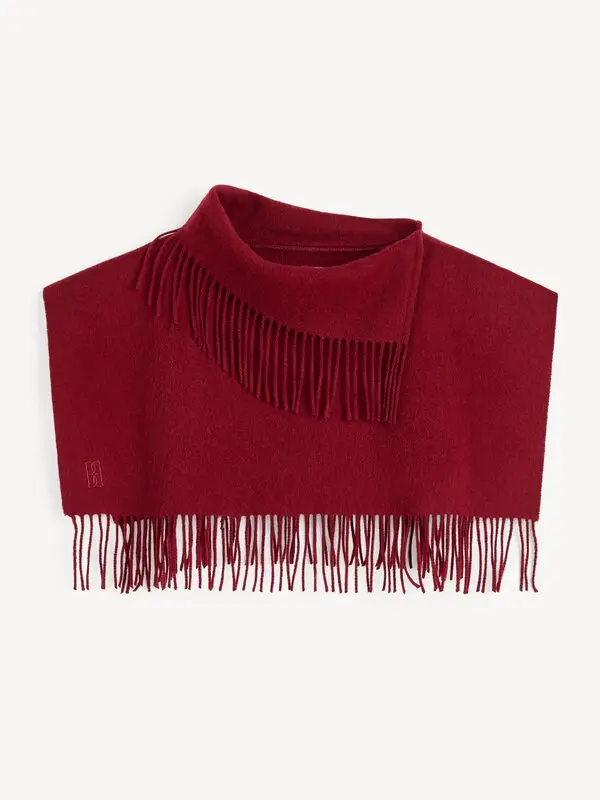 BY MALENE BIRGER Turtla Wool Fringe Bib - Cabernet