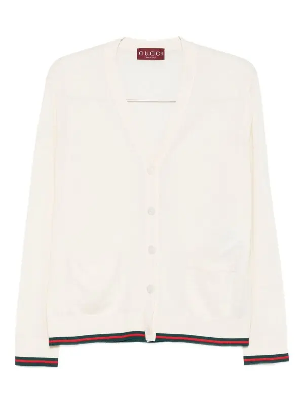Gucci Cashmere And Silk-blend Cardigan - White