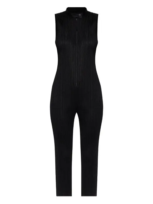Issey Miyake Pleated Long Jumpsuit - Black