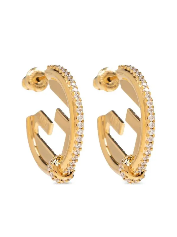 Fendi Everround Hoop Earrings - Gold