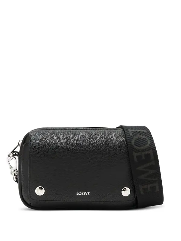 Loewe Pebble Small Leather Crossbody Bag - Black