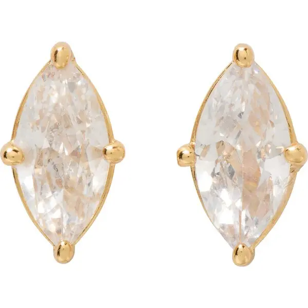 Kate Spade New York Marquise Cut Solitaire Stud Earrings - Clear/gold