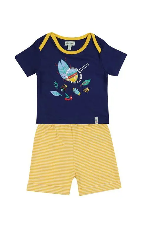 LILLY + SID Organic Cotton Top And Shorts Set - Multi