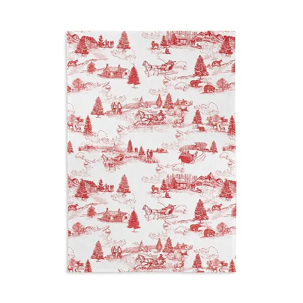 KAF HOME Winter 2025 Kitchen Dish Towel - Winter Toile Red