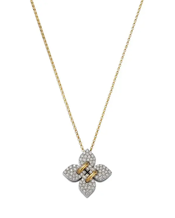 Roberto Coin Love In Verona Diamond Filo Pendant Necklace - White/gold