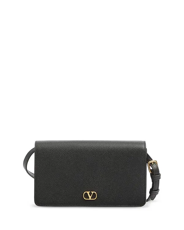 Valentino Garavani Vlogo Leather Shoulder Bag - Black