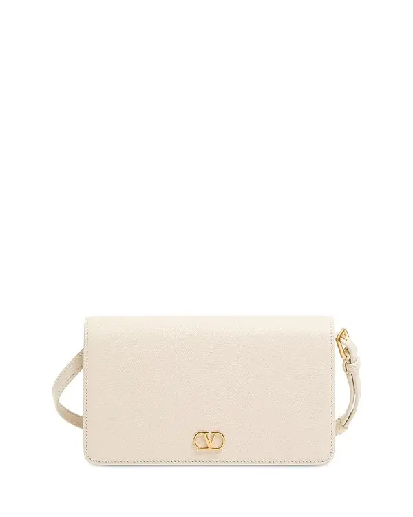 Valentino Garavani Vlogo Leather Shoulder Bag - Light Ivory