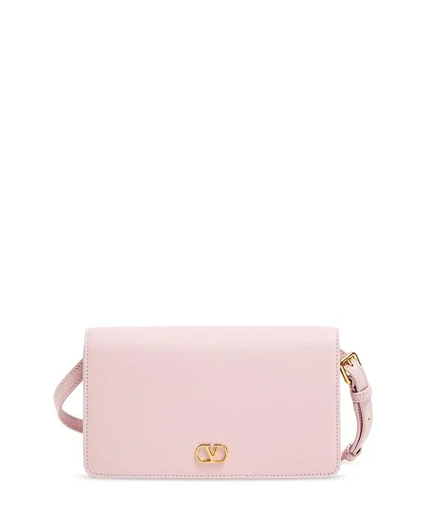 Valentino Garavani Vlogo Leather Shoulder Bag - Pale Rose