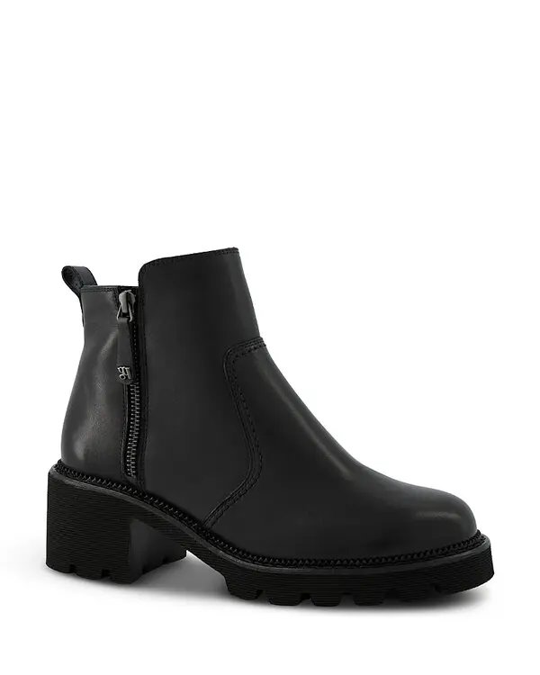 Paul Green Carina Zip Boots - Black Leather