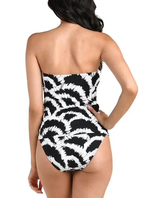 La Blanca Woven Shadows Shirred Band Hipster Bikini Bottom - Black
