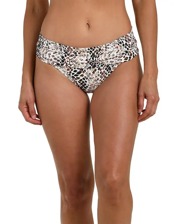 La Blanca Wild Whispers Shirred Band Hipster Bikini Bottom - Taupe