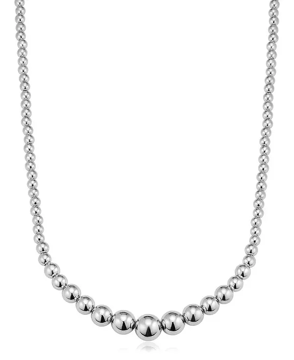 ORADINA Sterling Graduated Bead Necklace - Silver
