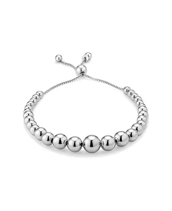 ORADINA Sterling Beaded Adjustable Bracelet - Silver