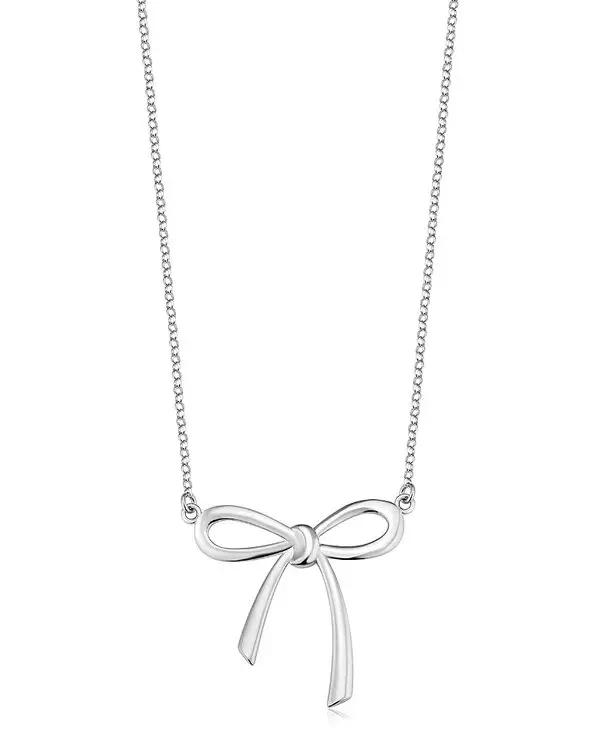 ORADINA Sterling Bow Pendant Necklace - Silver