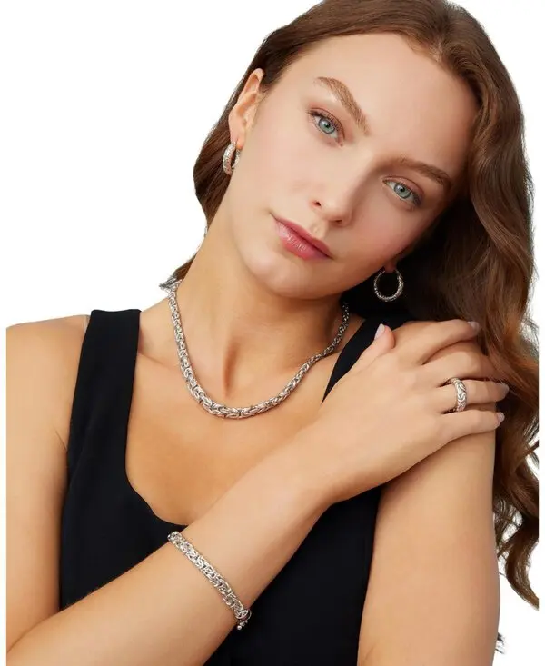 ORADINA Sterling Byzantine Bracelet With Onyx