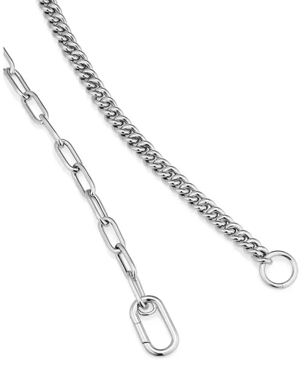 ORADINA Sterling Curb And Paperclip Link Necklace