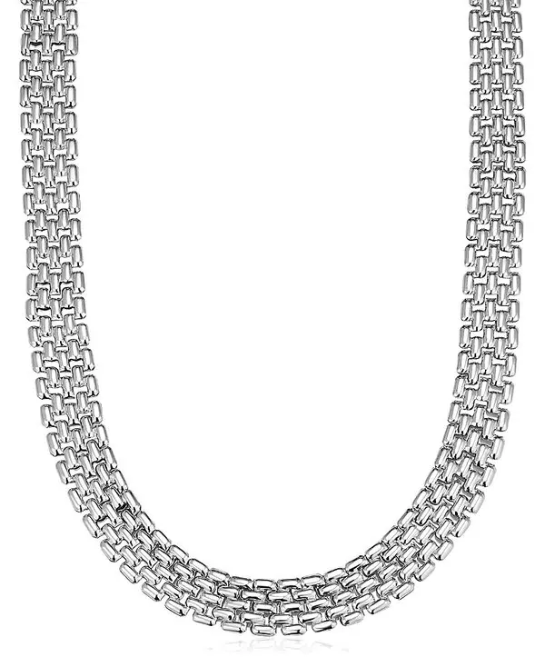 ORADINA Sterling Panther Link Necklace - Silver