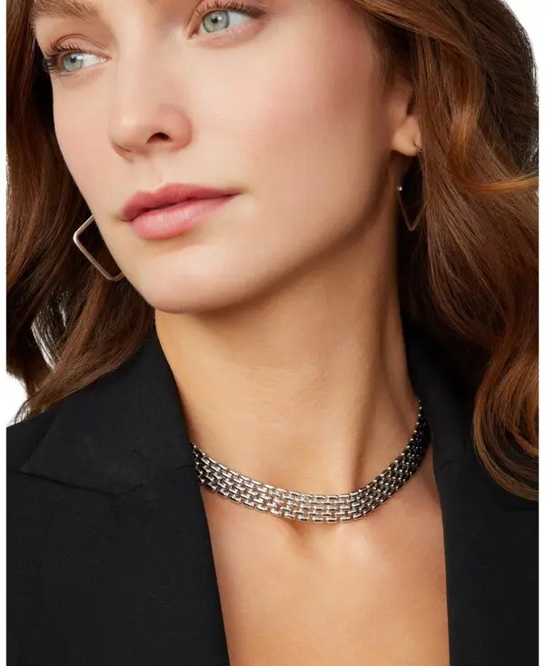 ORADINA Sterling Panther Link Necklace
