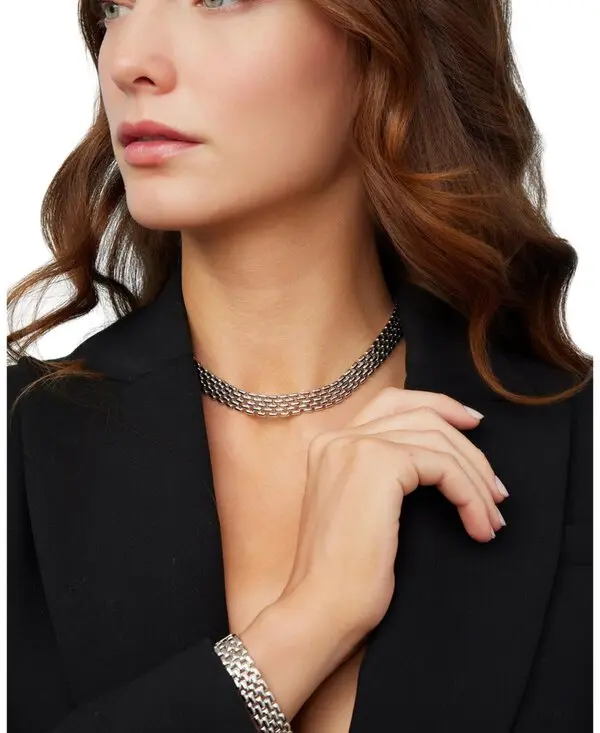 ORADINA Sterling Panther Link Necklace