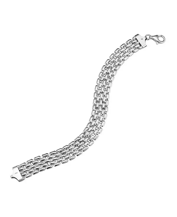 ORADINA Sterling Panther Link Bracelet - Silver