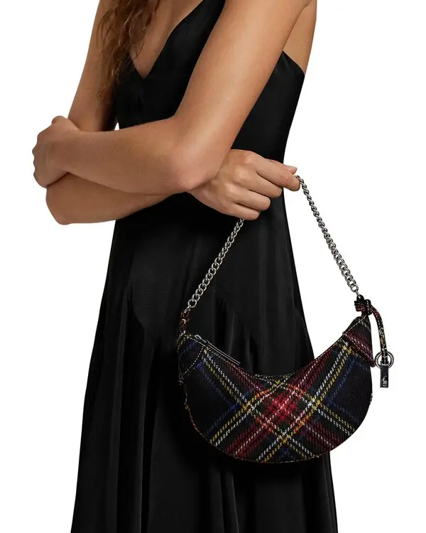 Polo Ralph Lauren Polo Id Tartan Wool Mini Chain Shoulder Bag