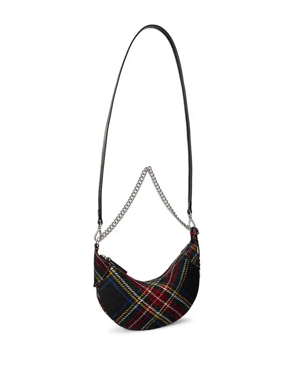 Polo Ralph Lauren Polo Id Tartan Wool Mini Chain Shoulder Bag