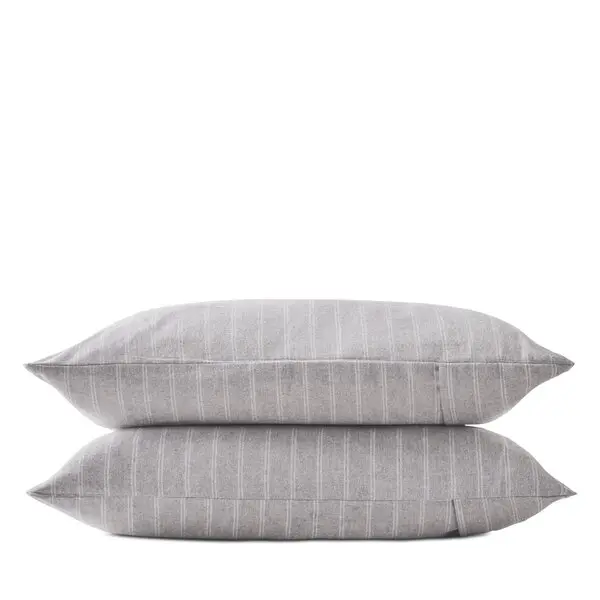 CHRISTY Flannel Marl Stripe Sheet Set, Full - Silver