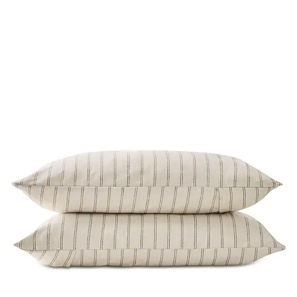 CHRISTY Flannel Marl Stripe King Pillowcase, Pair - Oat