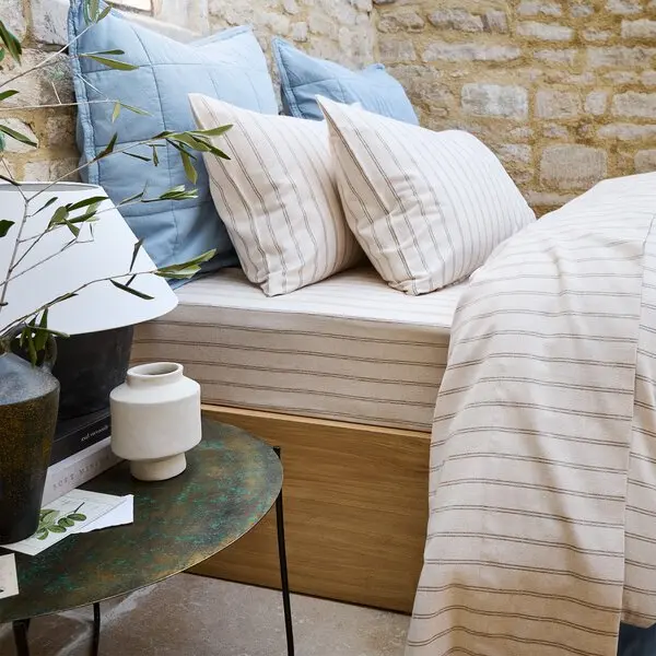CHRISTY Flannel Marl Stripe Sheet Set, Twin - Oat